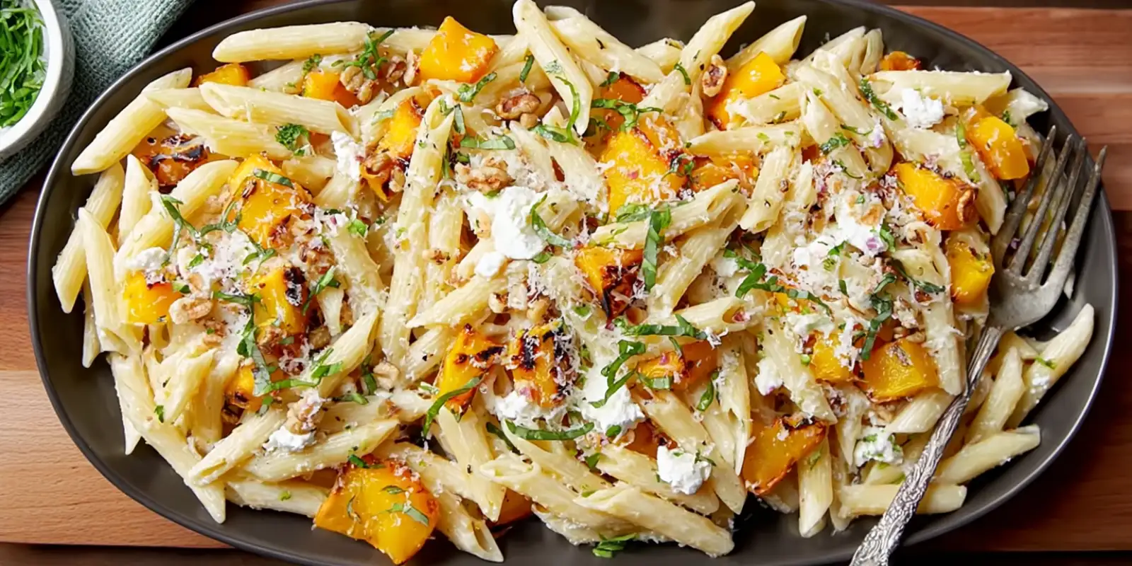 Pasta met Pompoen en Geitenkaas | Recept - EverydayYummy.nl